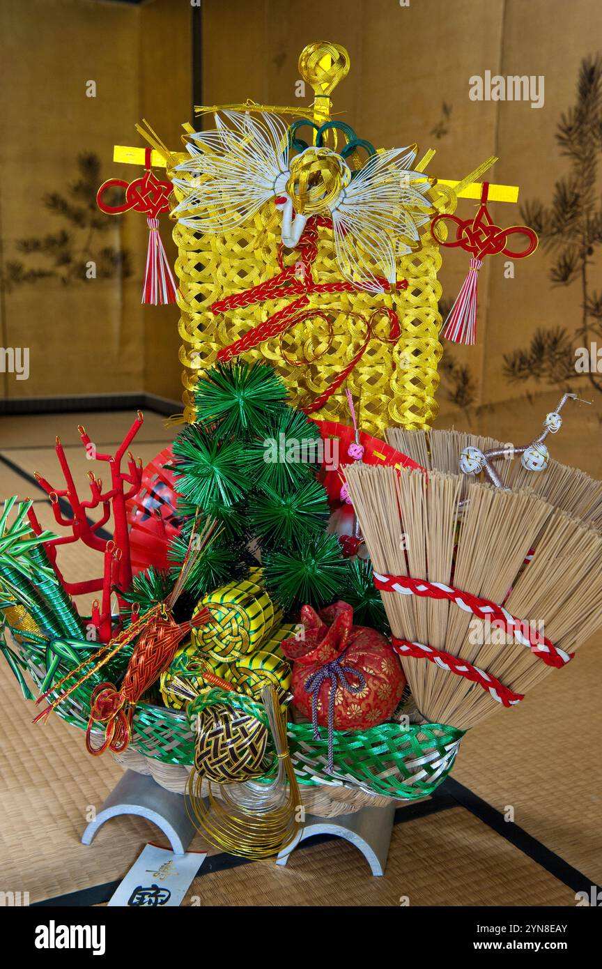 Handmade treasure ship including mizuhiki art given as a traditional ...