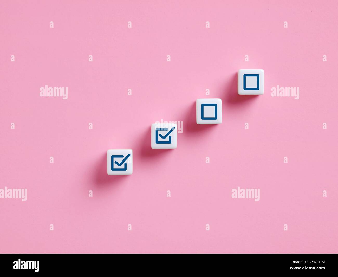 Work or task progression in project management. Completing tasks. White ...