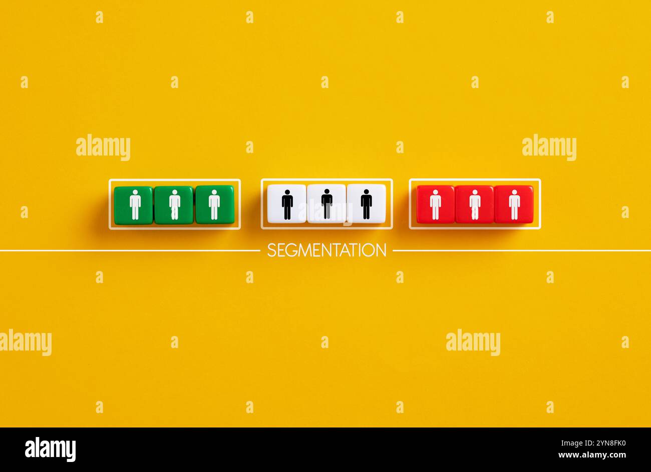 Colorful cubes representing customer groups illustrating market ...