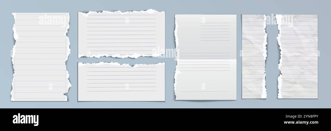 Notebook crumpled pages Stock Vector Images - Alamy