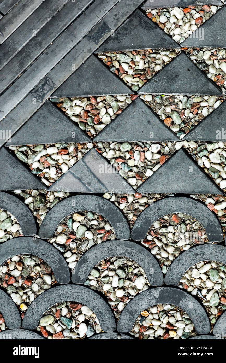 Floor surface made of roof tiles Stock Photo - Alamy