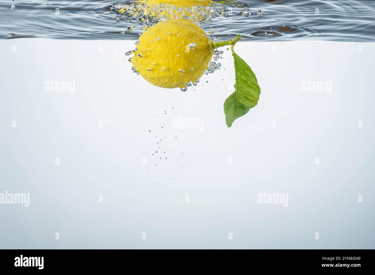 Lemon in water Stock Photo - Alamy