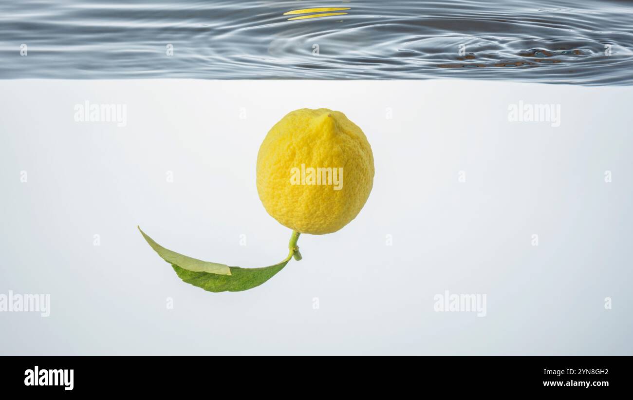 Lemon in water Stock Photo - Alamy