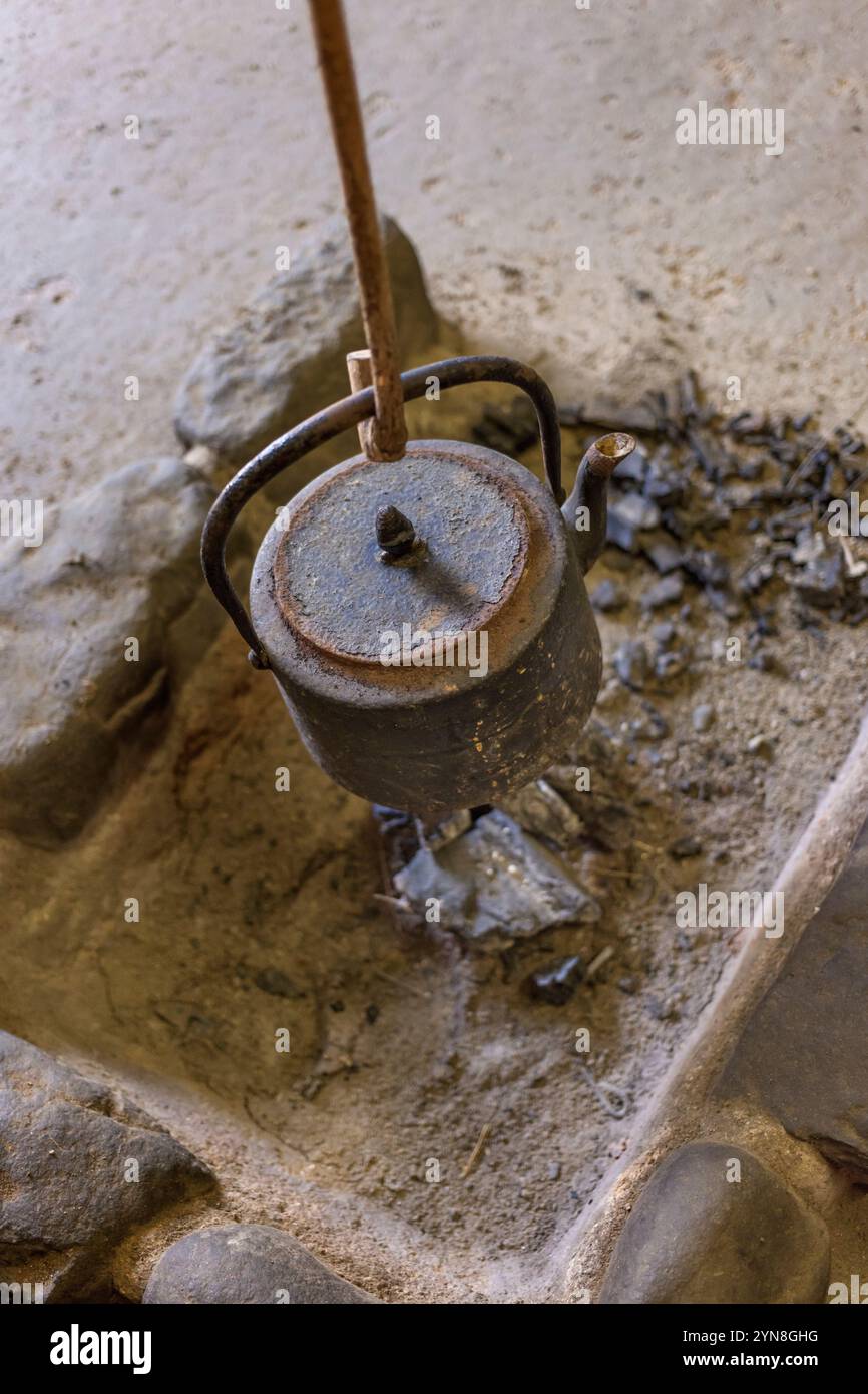 Landscapes of Japan, Irori (sunken hearth Stock Photo - Alamy