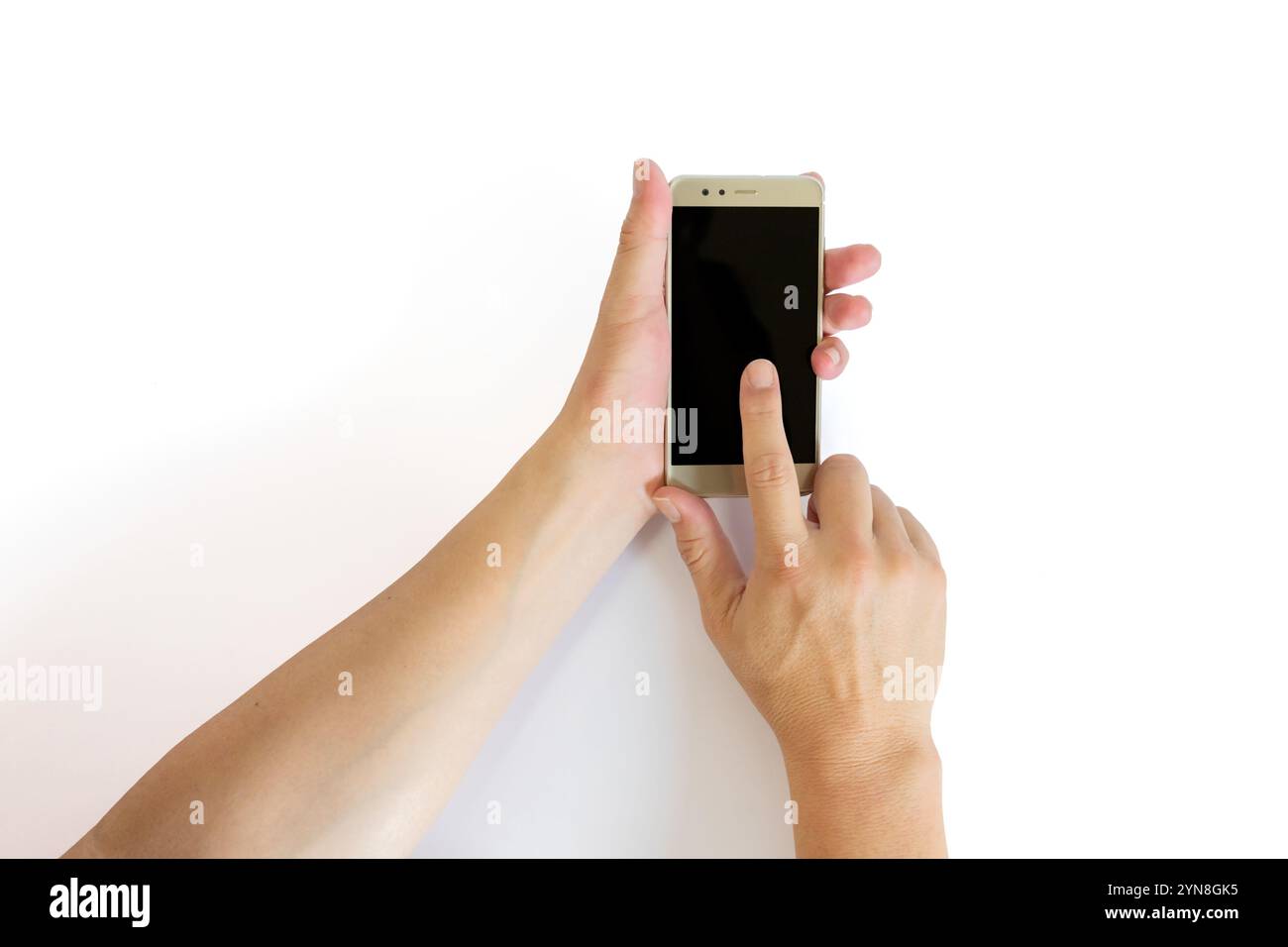 Hand tapping on smartphone hi-res stock photography and images - Alamy