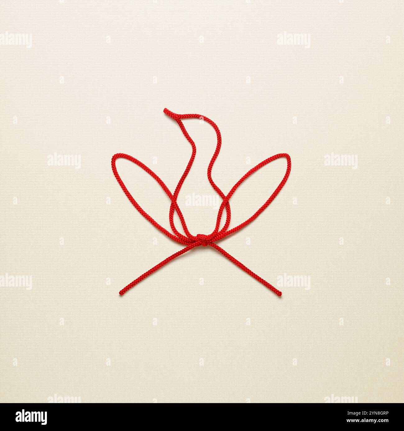 Image of a rooster made with red string Stock Photo - Alamy