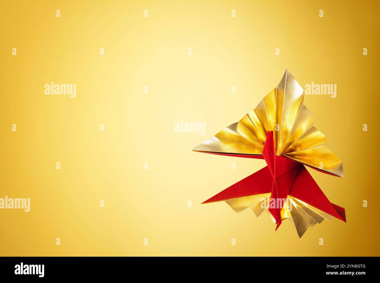 Gold and red peacock crane Stock Photo - Alamy