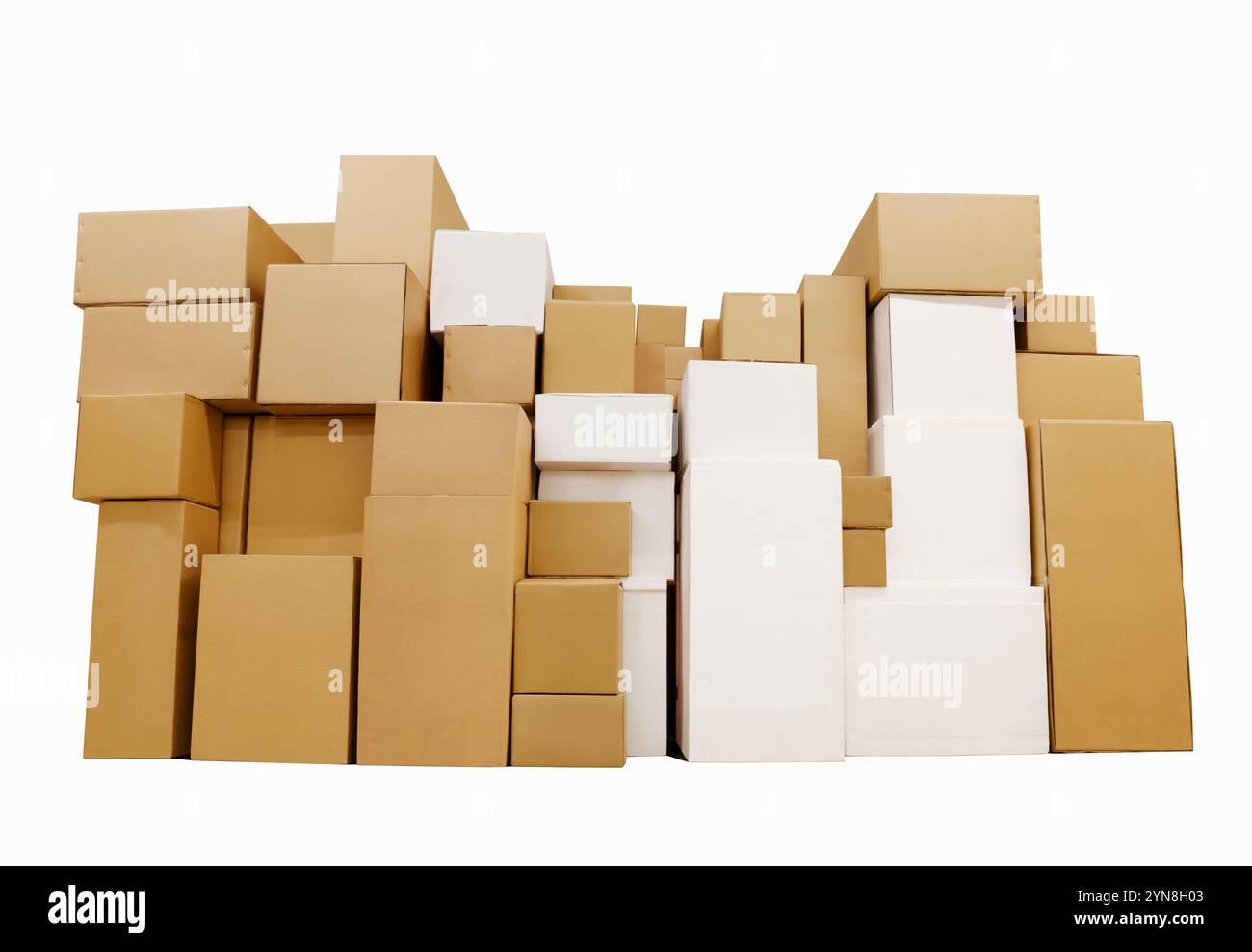 Stacks of cardboard boxes Stock Photo - Alamy
