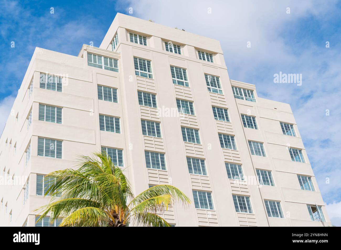 Miami Beach in Ocean Drive Florida. Art Deco building architecture ...