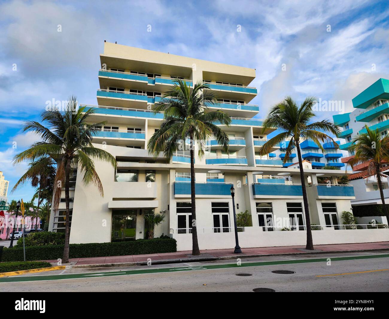Art deco architectural district. Art Deco. Modern building of Miami ...