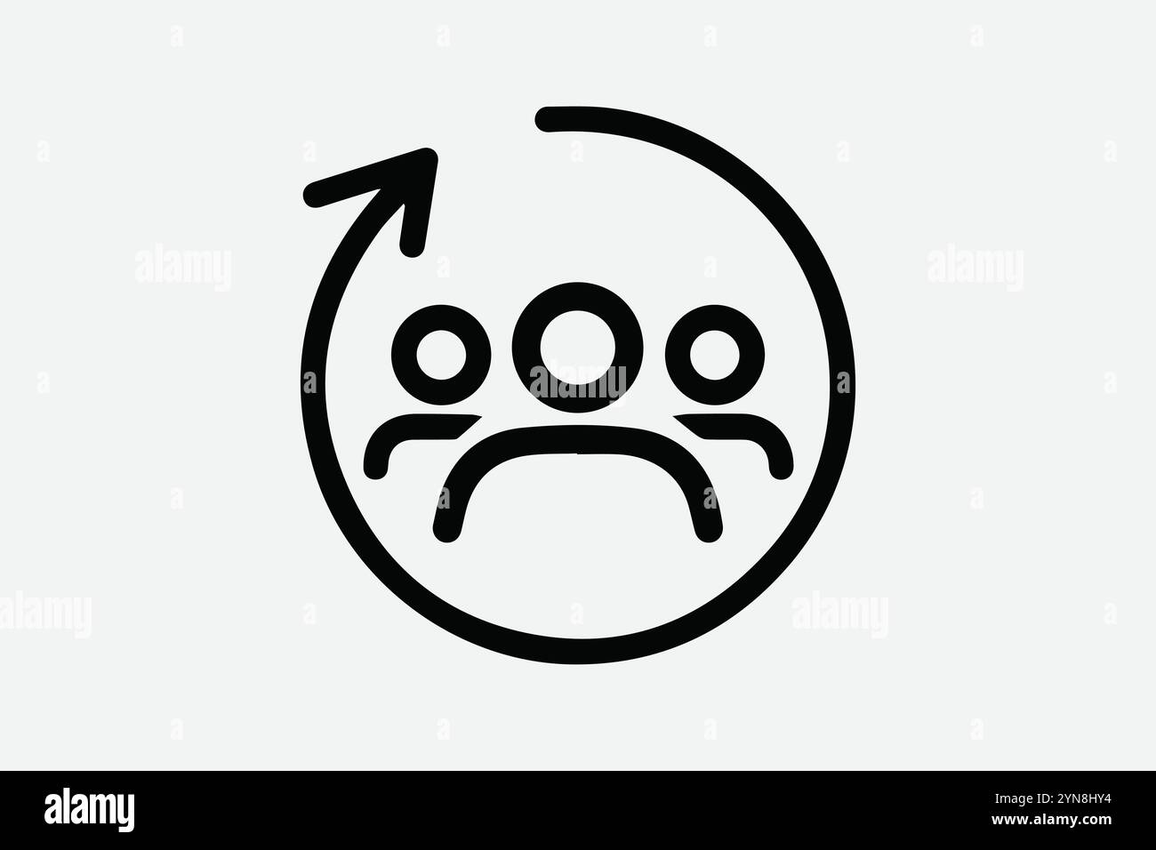 Vector illustration of customer, staff, and employee outline icon ...