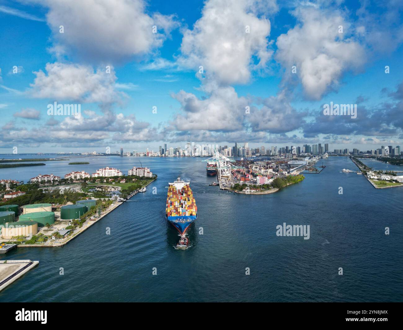 Aerial view port miami fisher hi-res stock photography and images - Alamy