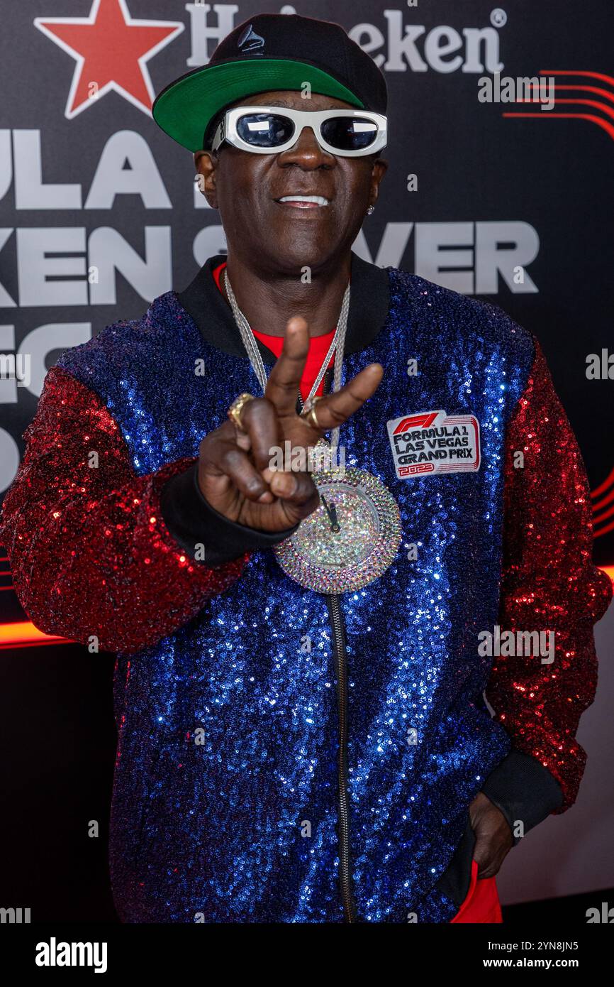 Flavor Flav attends the FORMULA 1 HEINEKEN SILVER LAS VEGAS GRAND PRIX ...