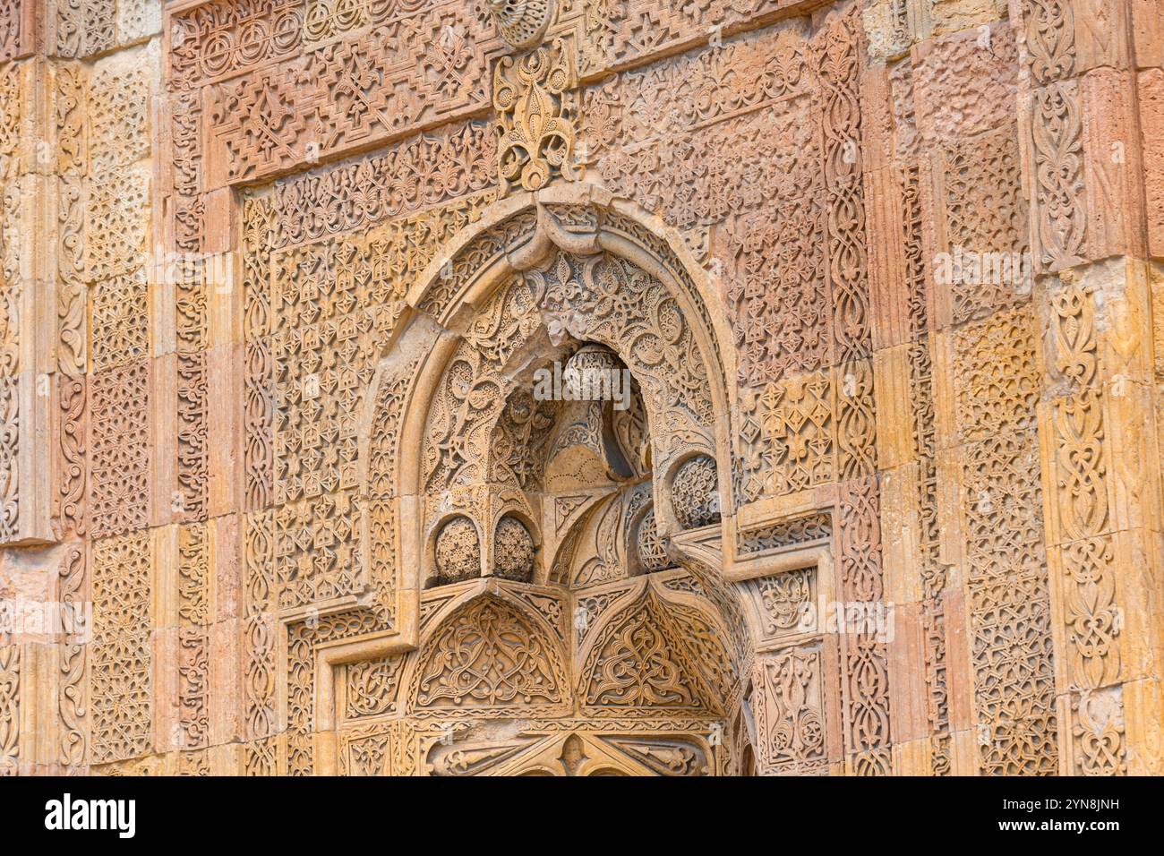 Carved stone decorations of the gate of Great Mosque of Divrigi aka ...