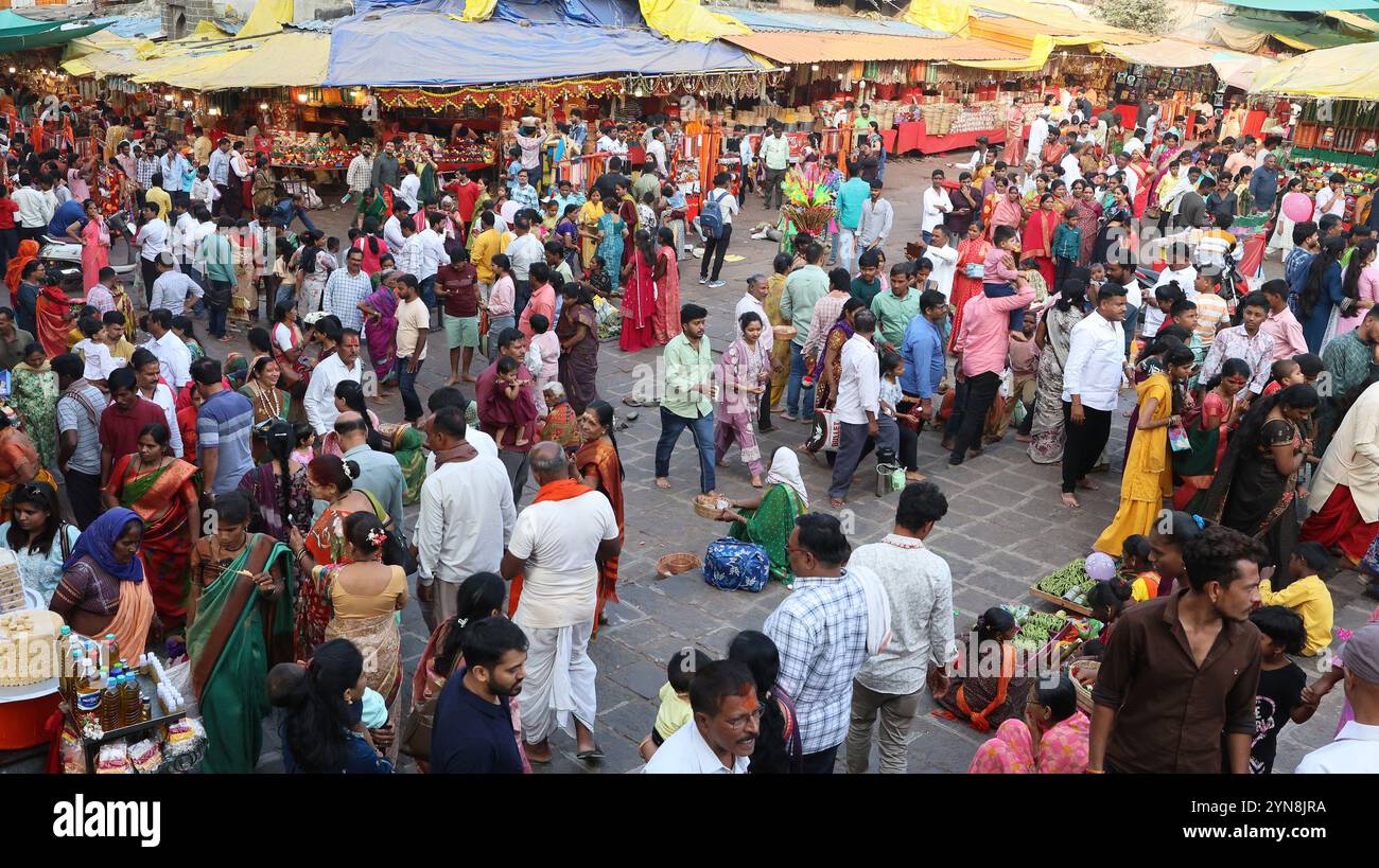 Pilgrims at the Sri Tuljabhavan Temple in Tuljapur, Maharashtra, India ...