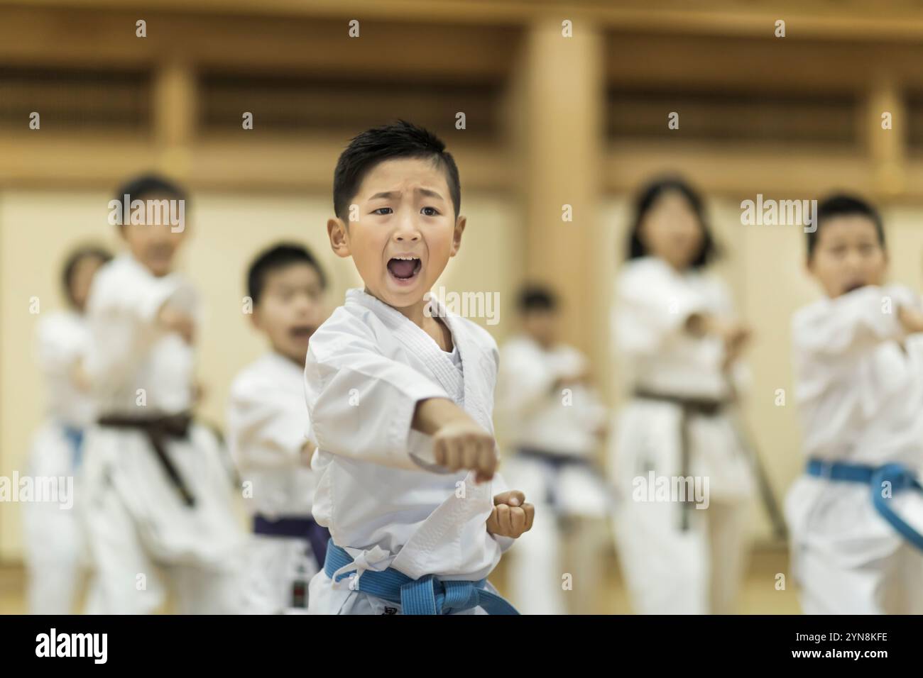 Boys practising karate Stock Photo - Alamy