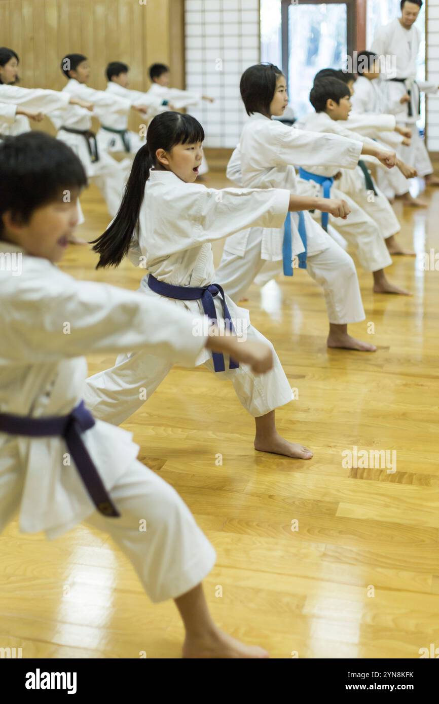 Children practising karate Stock Photo - Alamy