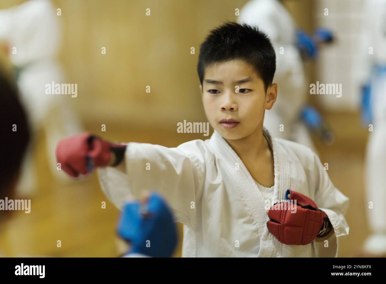 Boys practising karate Stock Photo - Alamy