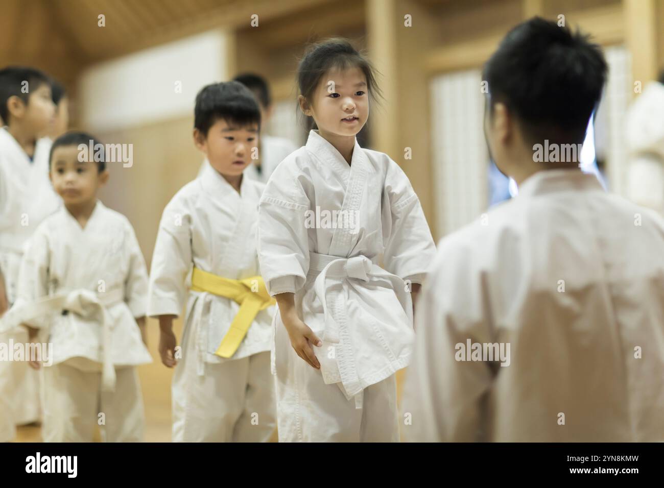 Children practising karate Stock Photo - Alamy