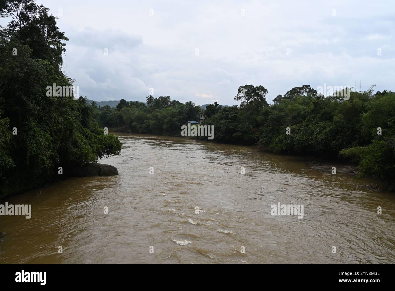 Downstream view of the Black River (Kalu Ganga) in Sri Lanka.The river ...