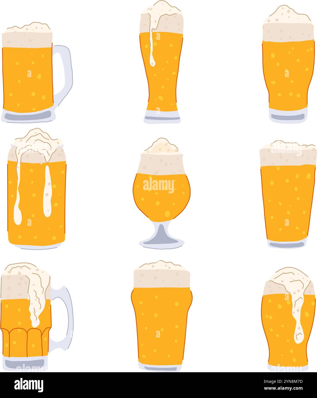 beer cup set cartoon vector illustration Stock Vector Image & Art - Alamy