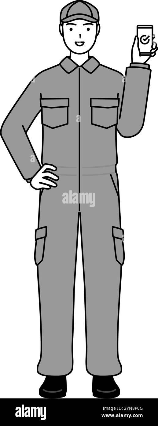 Work jumpsuit Black and White Stock Photos & Images - Alamy
