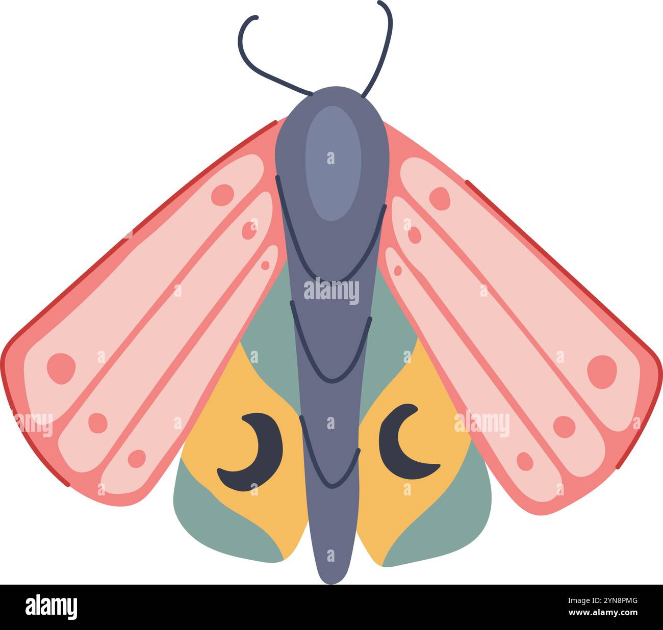 free boho moth cartoon vector illustration Stock Vector Image & Art - Alamy