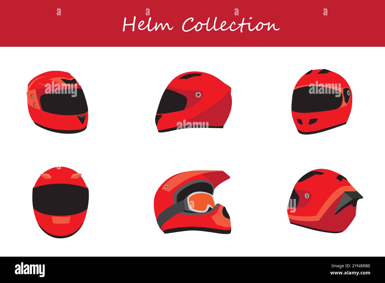 helm collection in different poses. Vector illustration Stock Vector ...