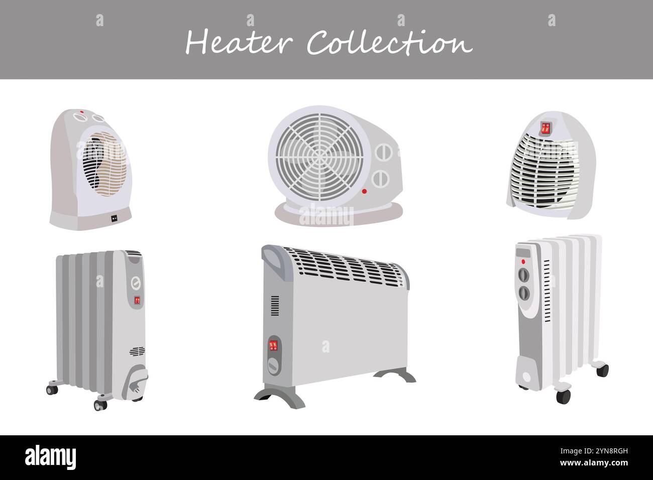 heater collection in different poses. Vector illustration Stock Vector ...