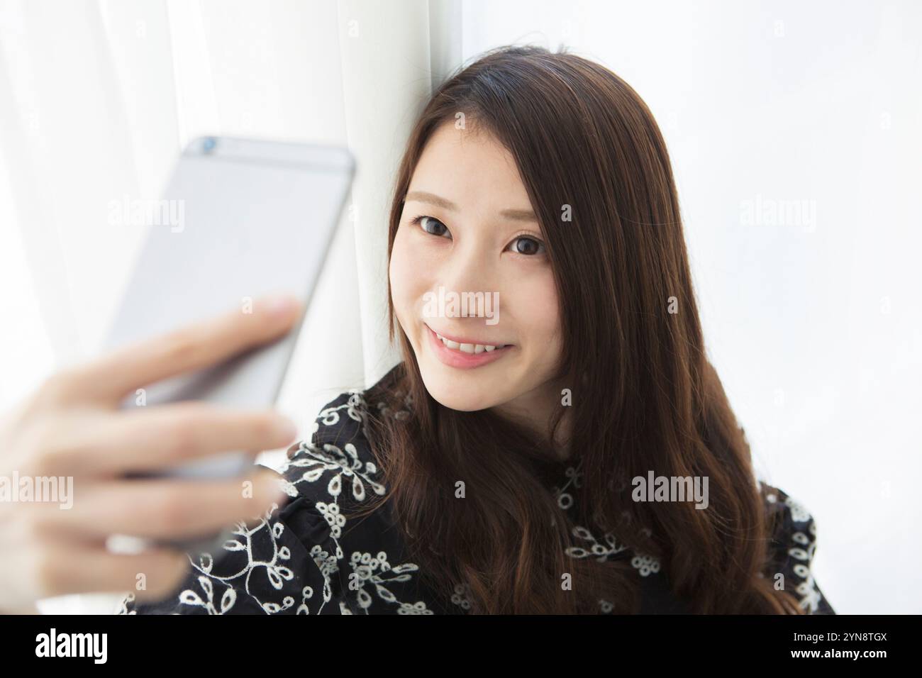 Beautiful woman curly hair taking hi-res stock photography and images ...