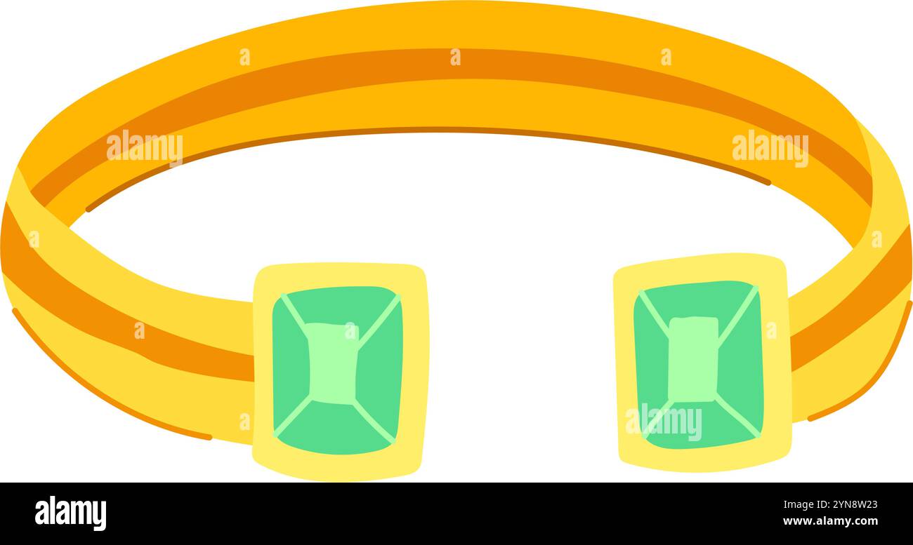 luxury bracelet gold cartoon vector illustration Stock Vector Image ...