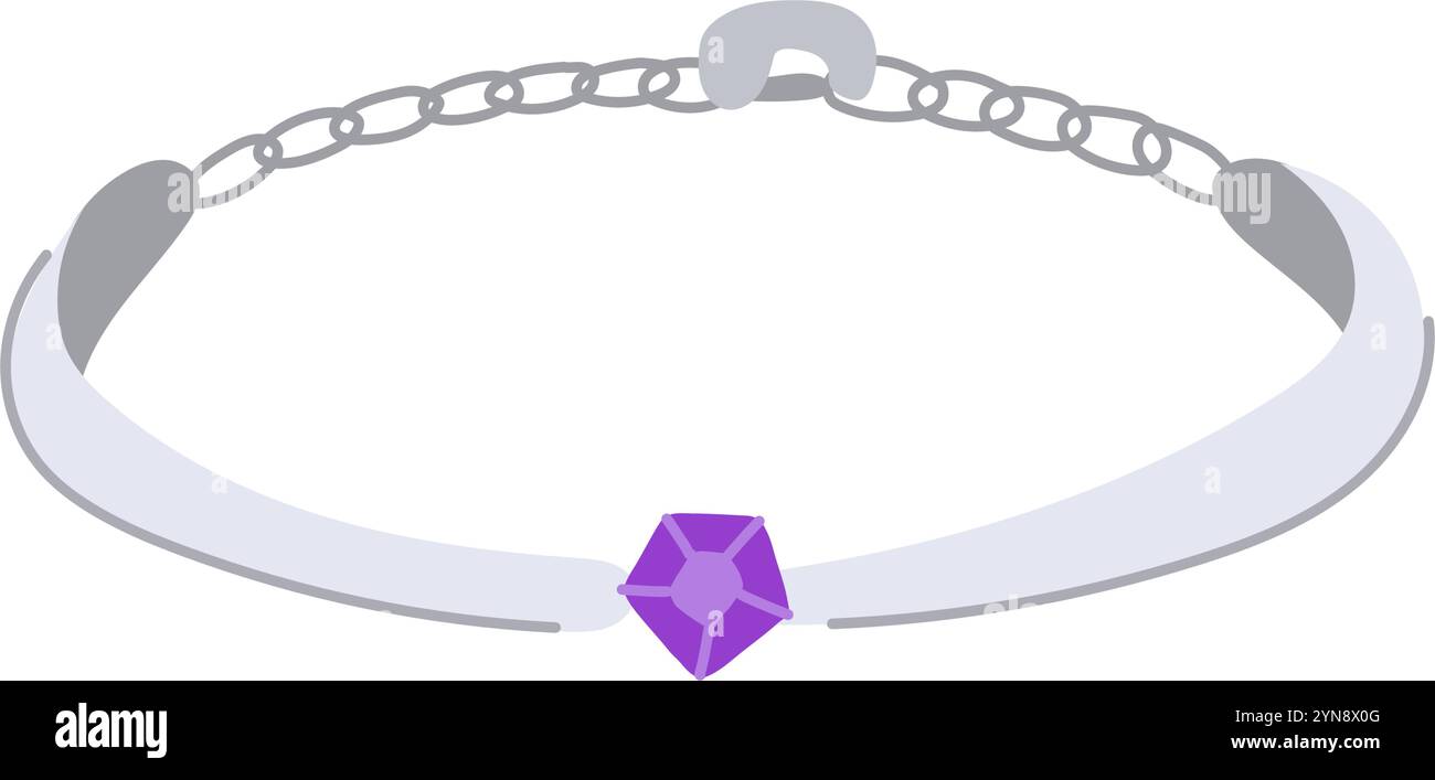 link bracelet silver cartoon vector illustration Stock Vector Image ...