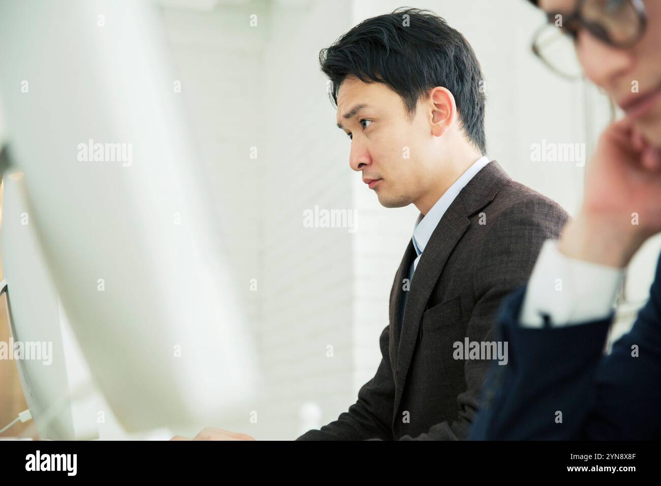 Handsome serious male face profile hi-res stock photography and images ...