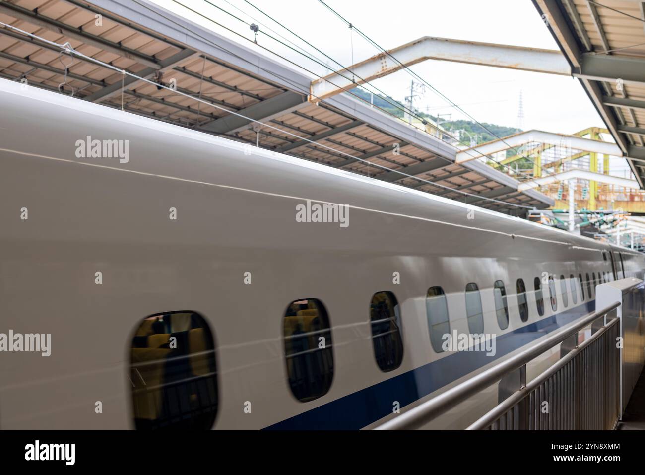 Shinkansen Bullet Train at a Japanese Railway Station Stock Photo - Alamy