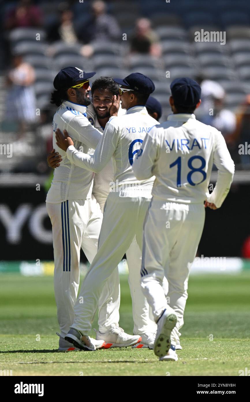 Perth, Australia. 25th Nov, 2024. Nitish Kumar Reddy of India ...
