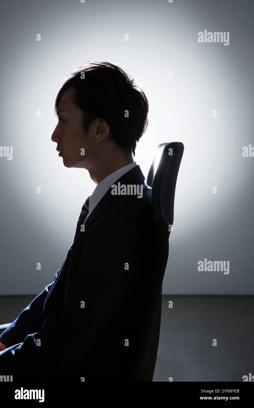 Profile shadow man sit hi-res stock photography and images - Alamy