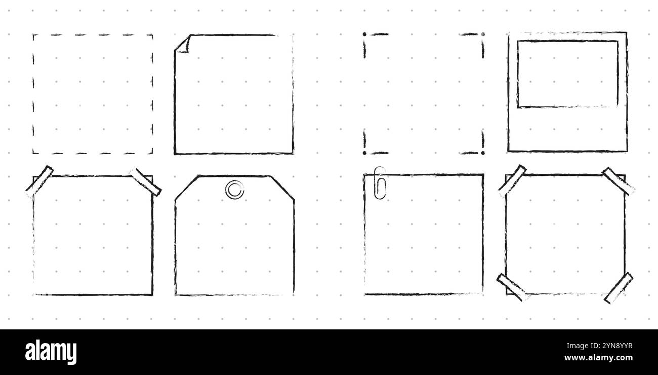 Set of Cute Hand drawn Doodle Banners and Ribbons isolated on white ...