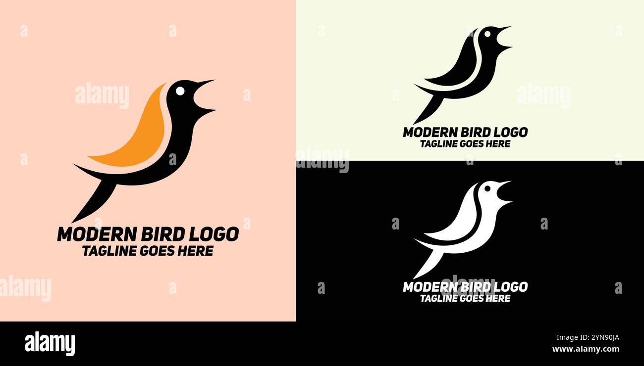 Modern Bird Logo, Bird Illustration, Modern Bird Design, Bird Vector ...
