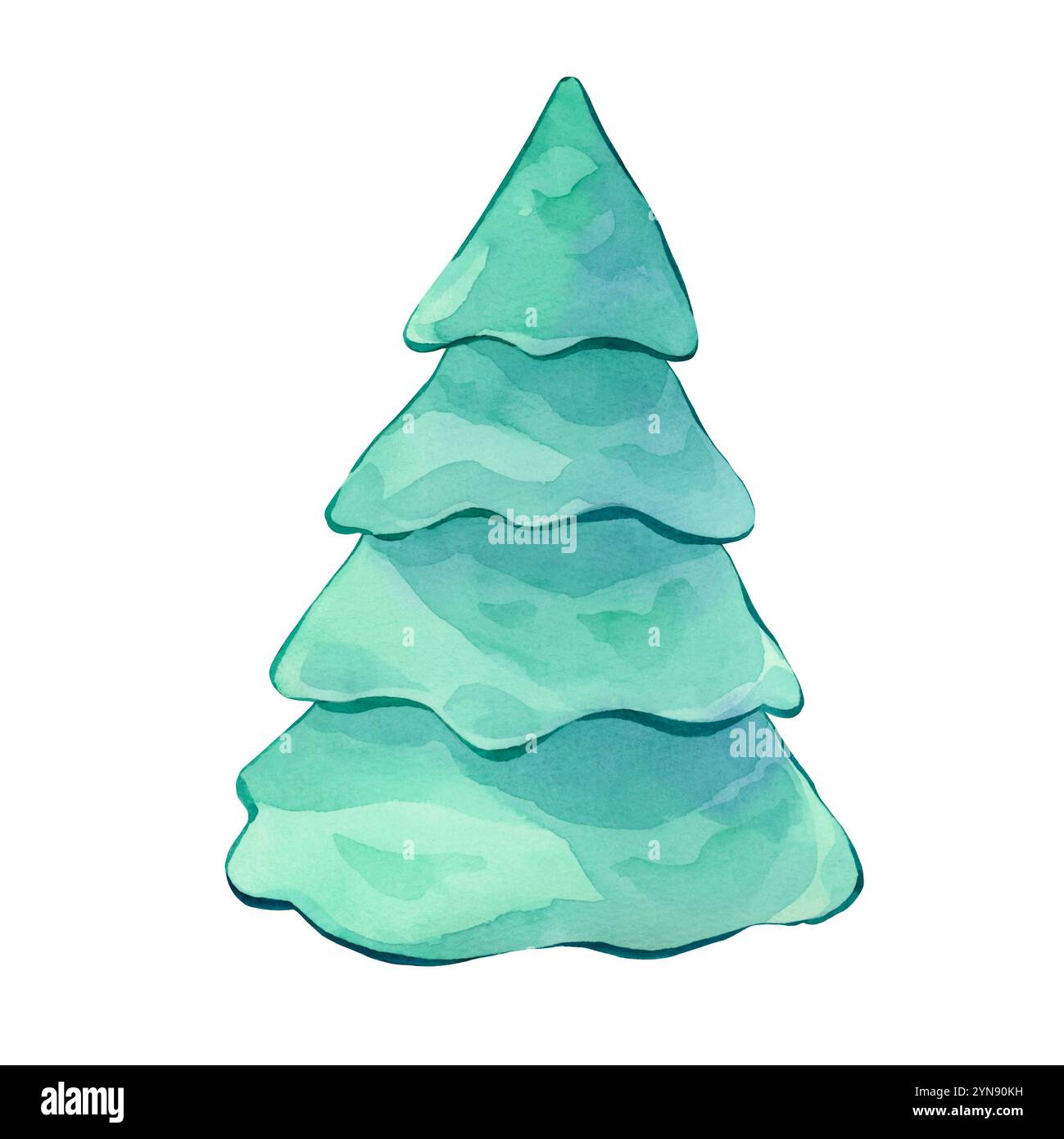 Watercolor christmas tree tree Cut Out Stock Images & Pictures - Alamy