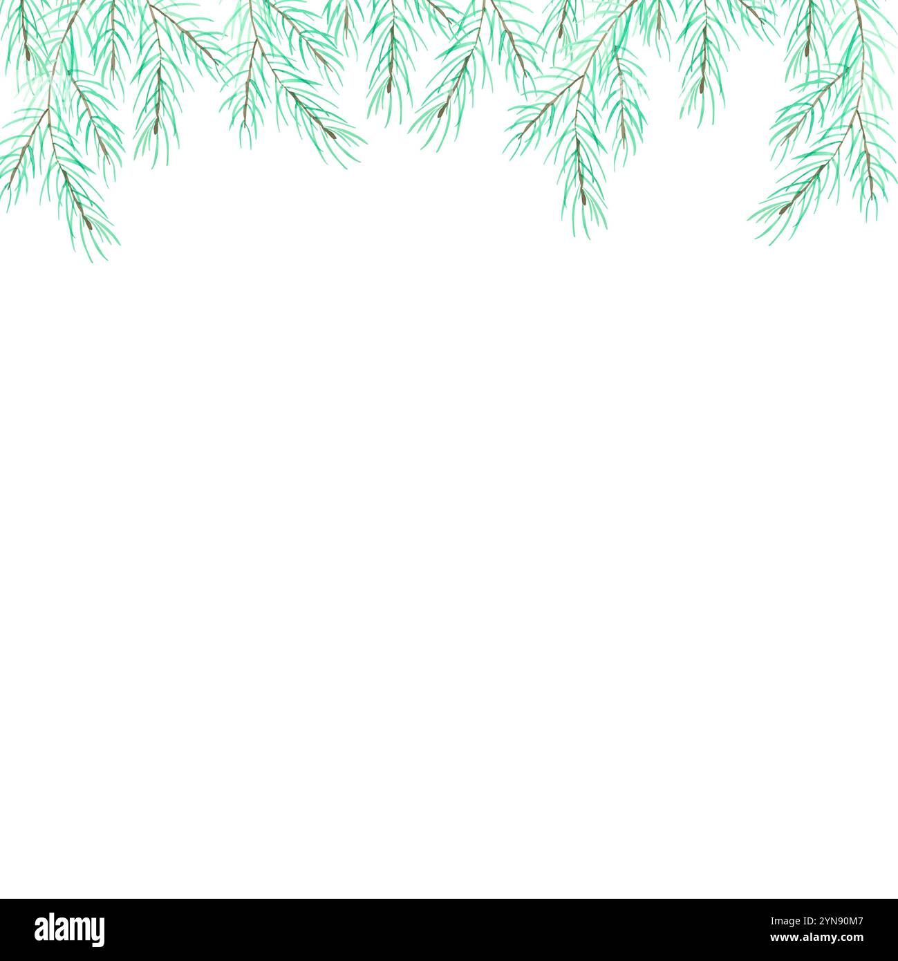 Watercolor illustration fir branches hi-res stock photography and ...