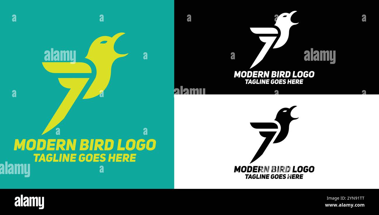 Modern Bird Logo, Bird Illustration, Modern Bird Design, Bird Vector ...