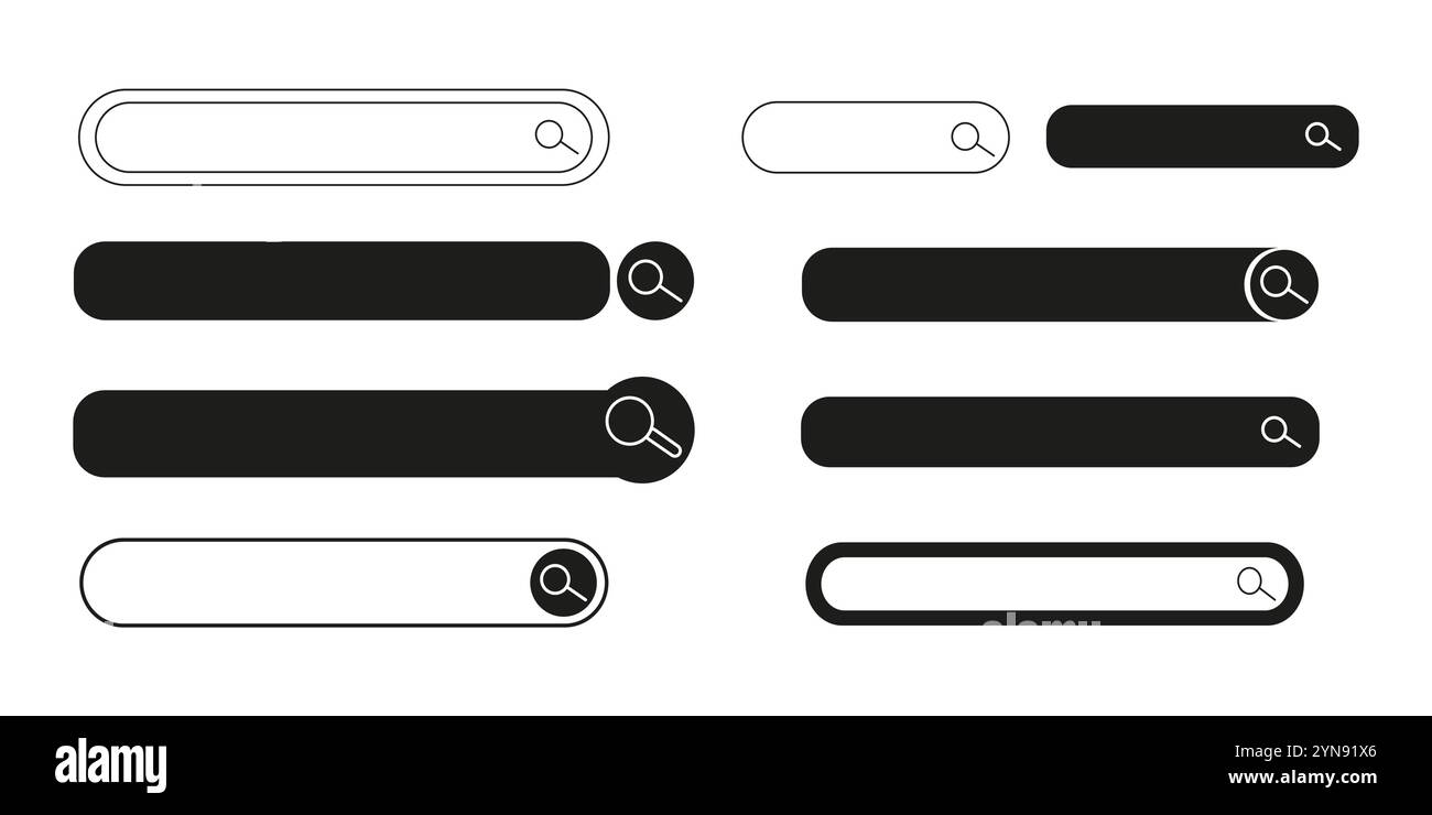 Search bar finder, modern frame text box, form with magnifier ...