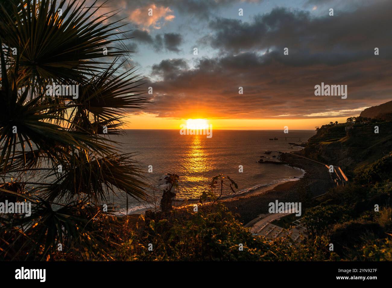Atmospheric sunset on the island of Madeira (Portugal Stock Photo - Alamy