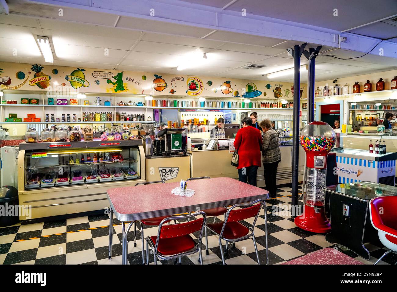 Interior detail of Bell's Milk Bar in Broken Hill in outback NSW Stock ...