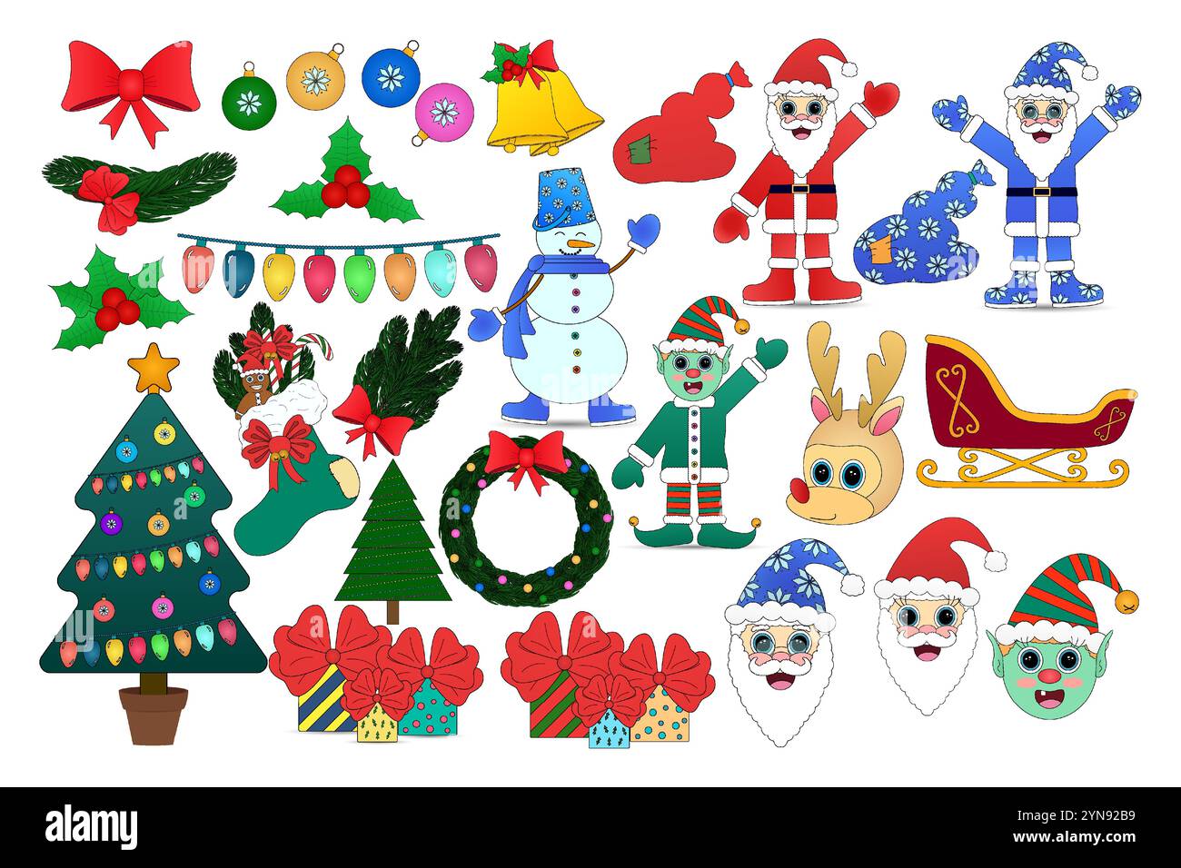 Christmas tree with lights and presents Stock Vector Images - Alamy