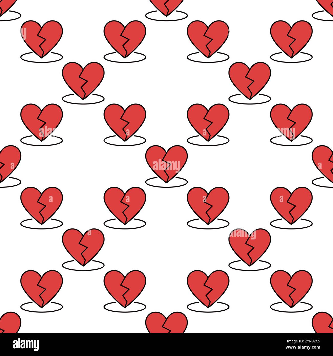 Heartbreak Sad Ending vector red seamless pattern Stock Vector Image ...