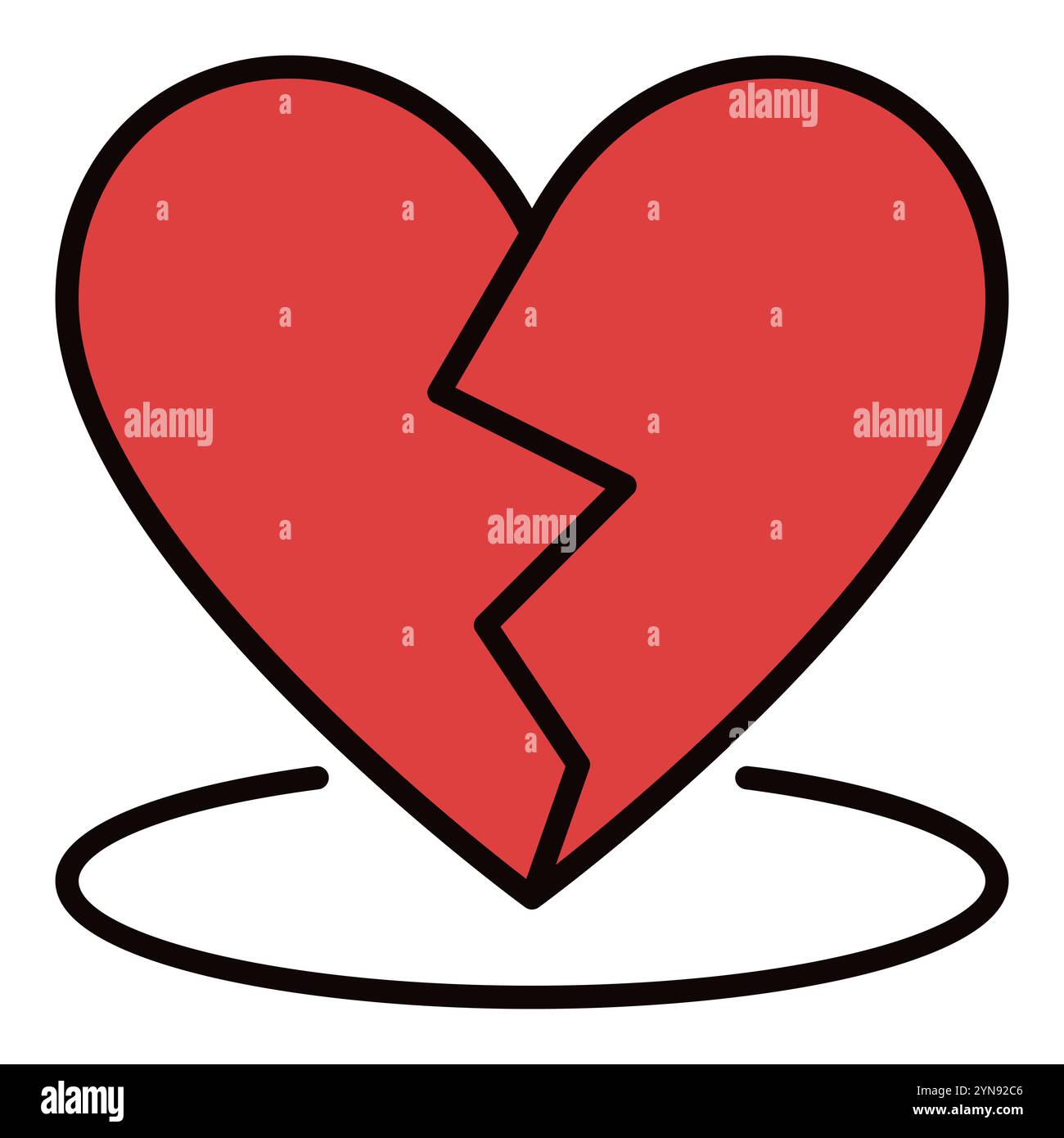 Heartbreak Sad Ending vector red icon or sign Stock Vector Image & Art ...
