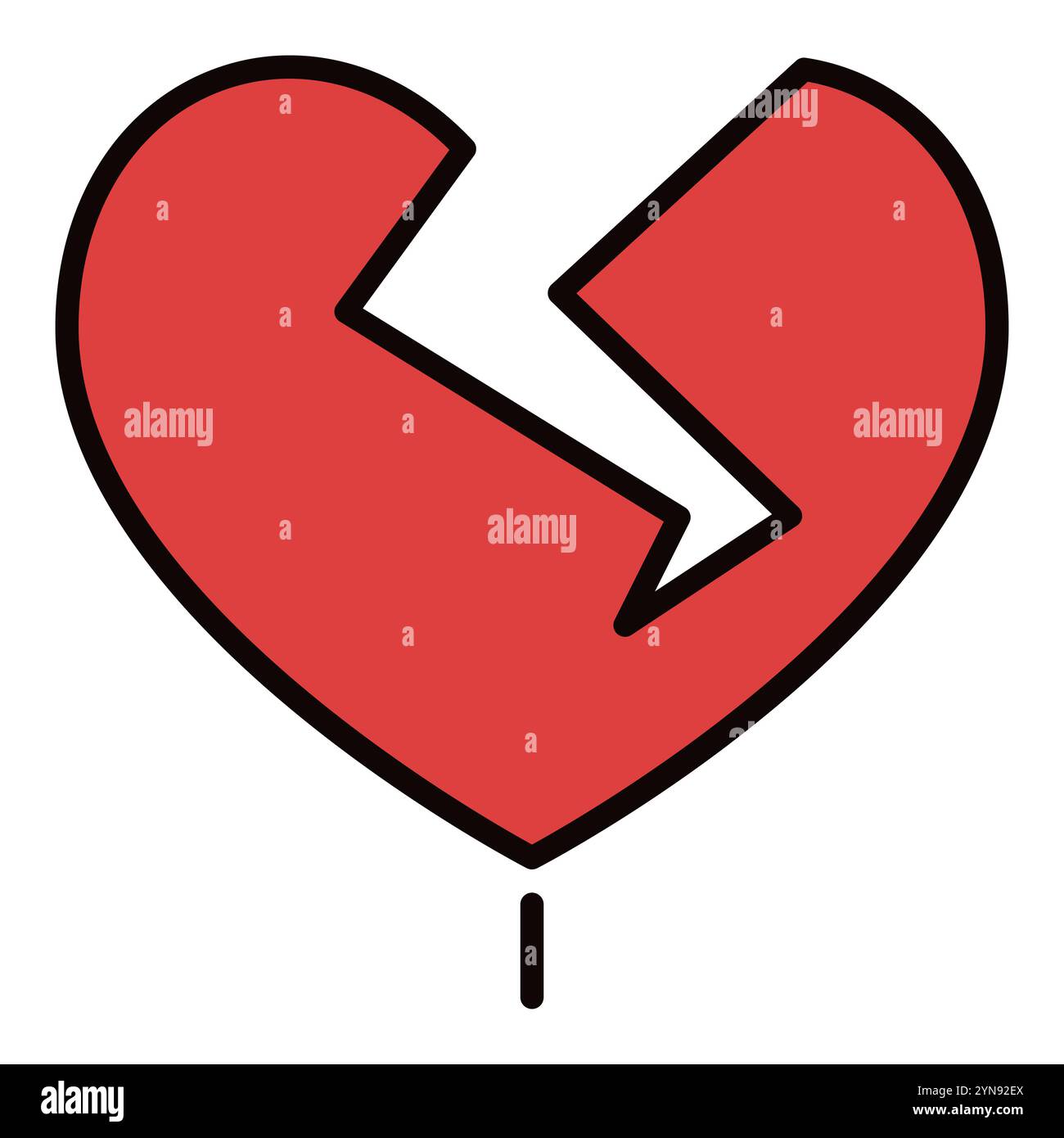 Heartbreak vector Love Lost Red icon or Sadness concept colored sign ...