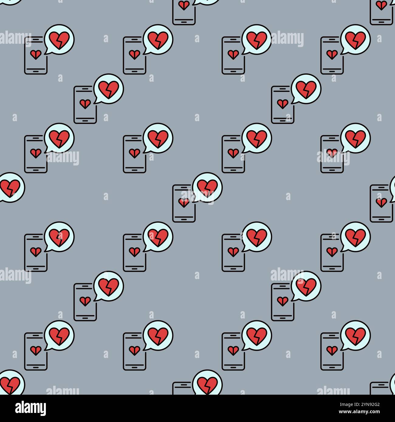 Heart broken symbol phone Stock Vector Images - Alamy