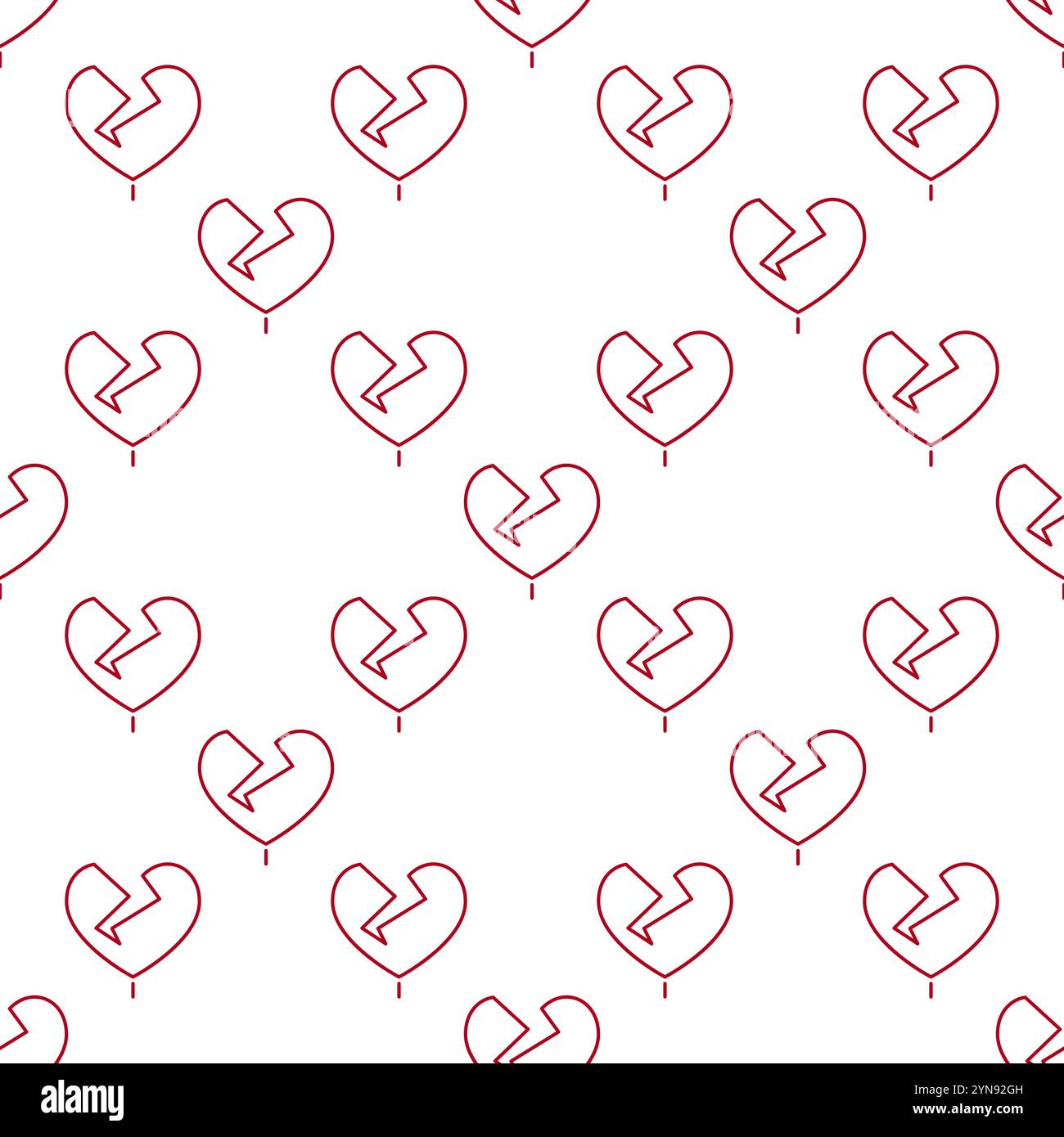 Heartbreak vector Love Lost seamless pattern or Sadness concept ...
